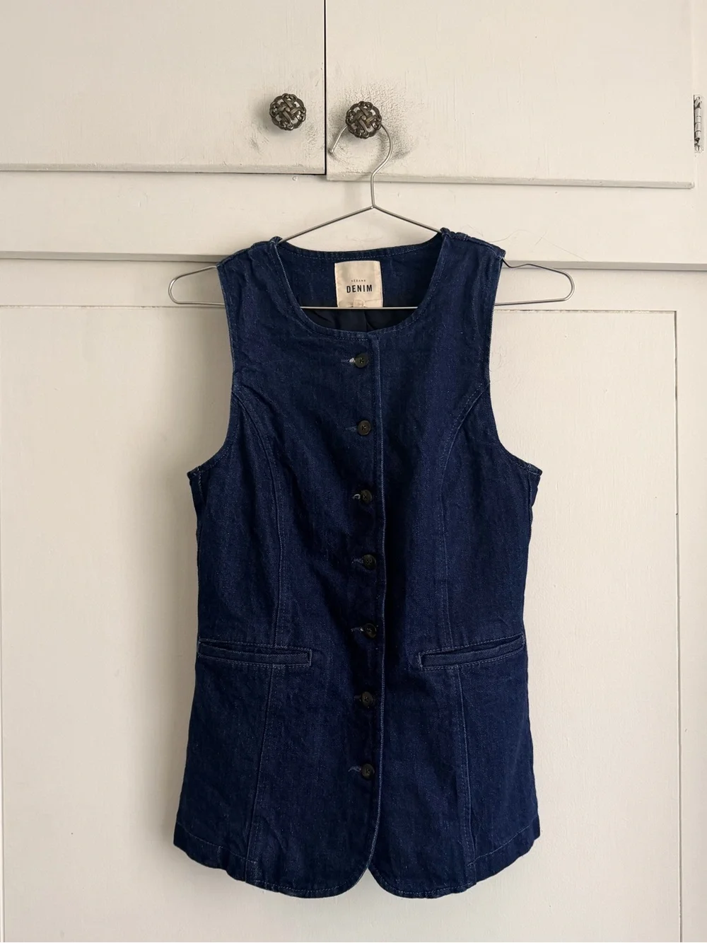 Sezane | Jackets & Coats | Sezane Redo Denim Vest Indigo Blue | Poshmark